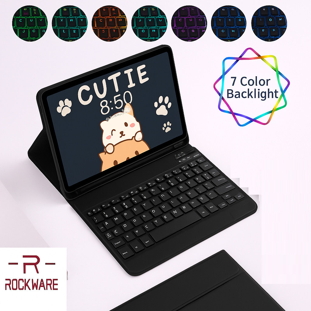 Jual ROCKWARE PS-12X Huawei MatePad 12X Keyboard Case Backlit Bluetooth ...