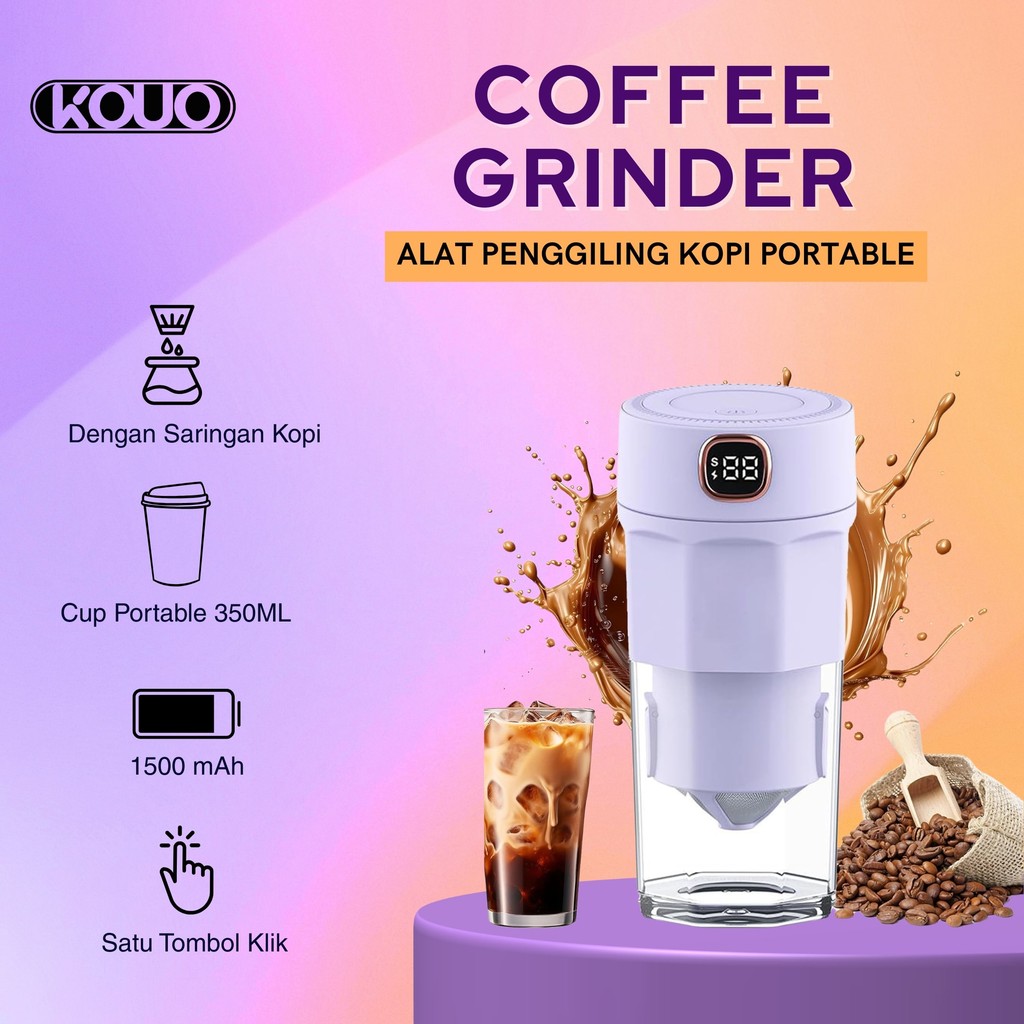 Jual KOUO Electric Coffee Grinder Portable Wireless Alat Penggiling ...