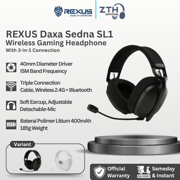 Jual Rexus Daxa Sedna SL1 Headset Gaming 3in1 Headphone Gaming Wireless ...