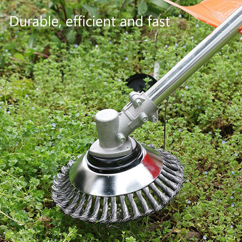 Jual 6/8 inch Steel Wire Rotary Brush Cutter Trimmer Head Weeds Blade ...