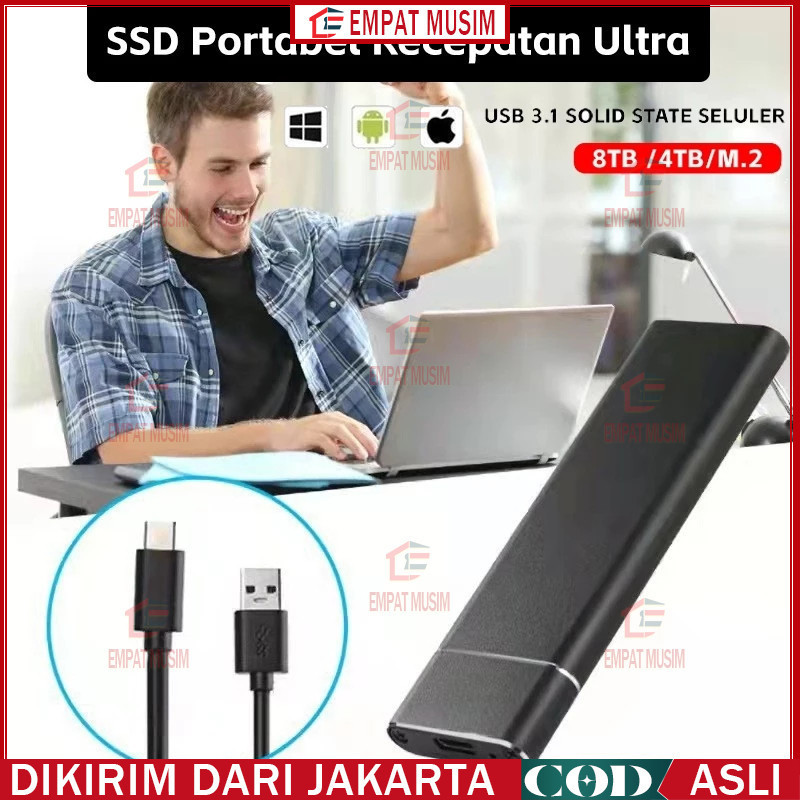 Jual Portable SSD External SSD Eksternal 4TB Capacity, High-Speed USB 3 ...