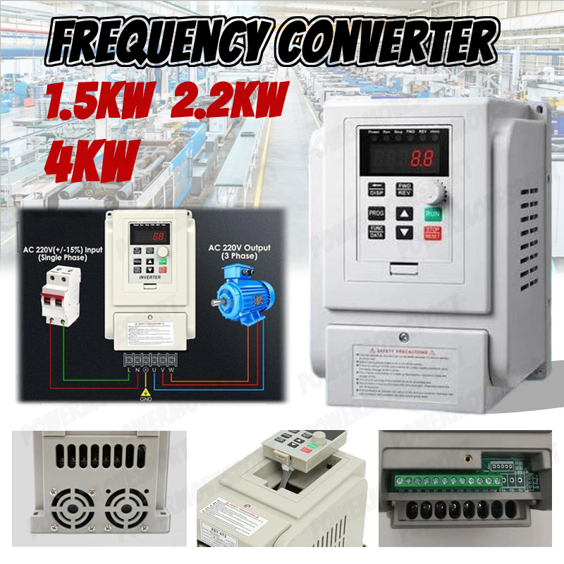 Jual Ready Stock!!!Frequency Inverter Converter VFD 2hp 0.45/1.5/2.2kw ...