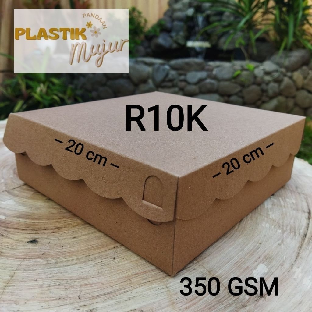 Jual Dus Coklat R10K Kraft 20x20 cm / Kotak Nasi R10K / Box Nasi Coklat ...