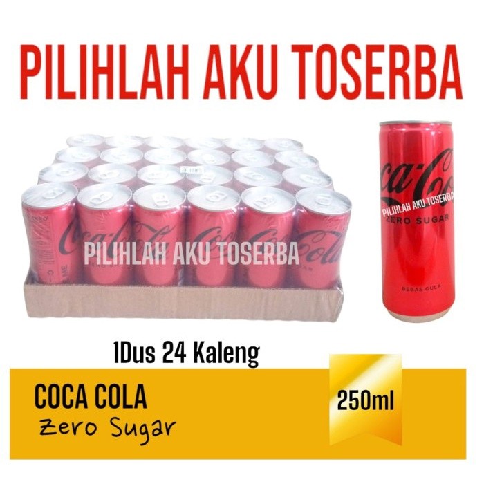 Jual Coca Cola ZERO SUGAR KALENG CAN 250 ml - ( HARGA 1 DUS isi 24 ...