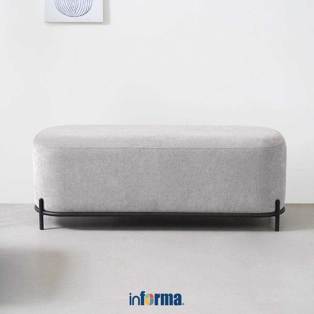 Jual Informa Snowden Bangku Fabric - Abu-Abu Multipurpose Stool Bangku ...