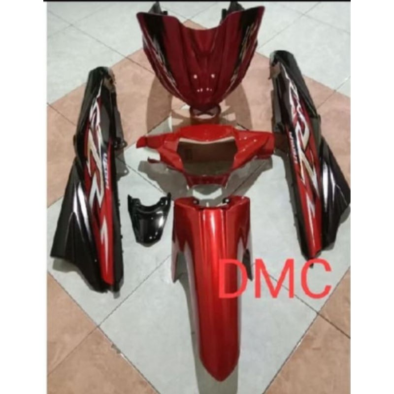 Jual Cover bodi fullset halus motor Yamaha Vega ZR Merah hitam ...