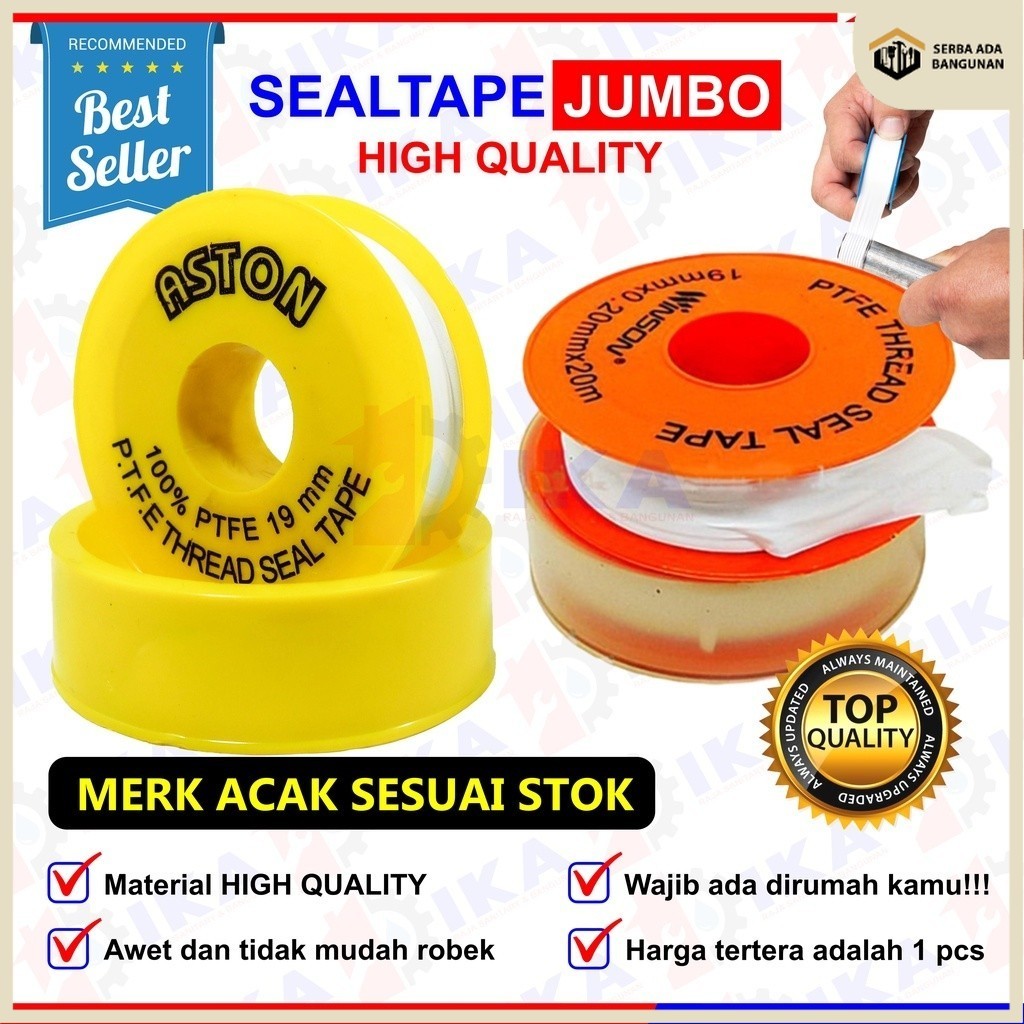 Jual SAB Seal tape Besar Jumbo Siltip solasi Drat Tba pipa kran air 15 ...