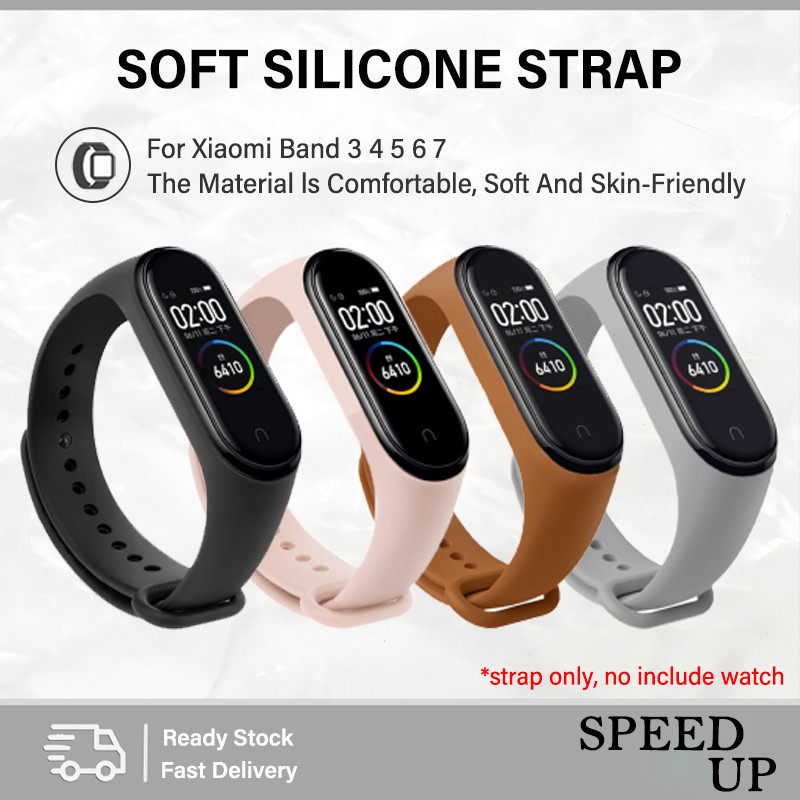 Jual Tali Strap Gelang Soft Silikon Untuk Xiaomi Band 3 4 5 6 7 Motif Polos Replacement Band ...