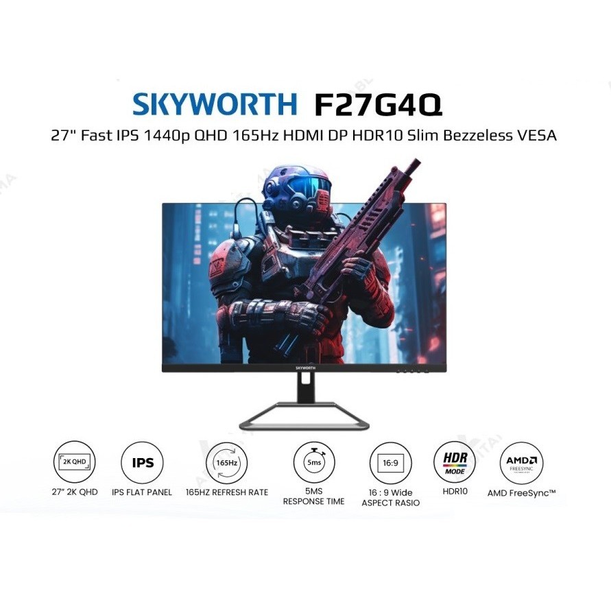 Jual Monitor LED SKYWORTH F27G4Q (27"/QHD/IPS/165Hz/HDMI/DP/USB/HDR10 ...