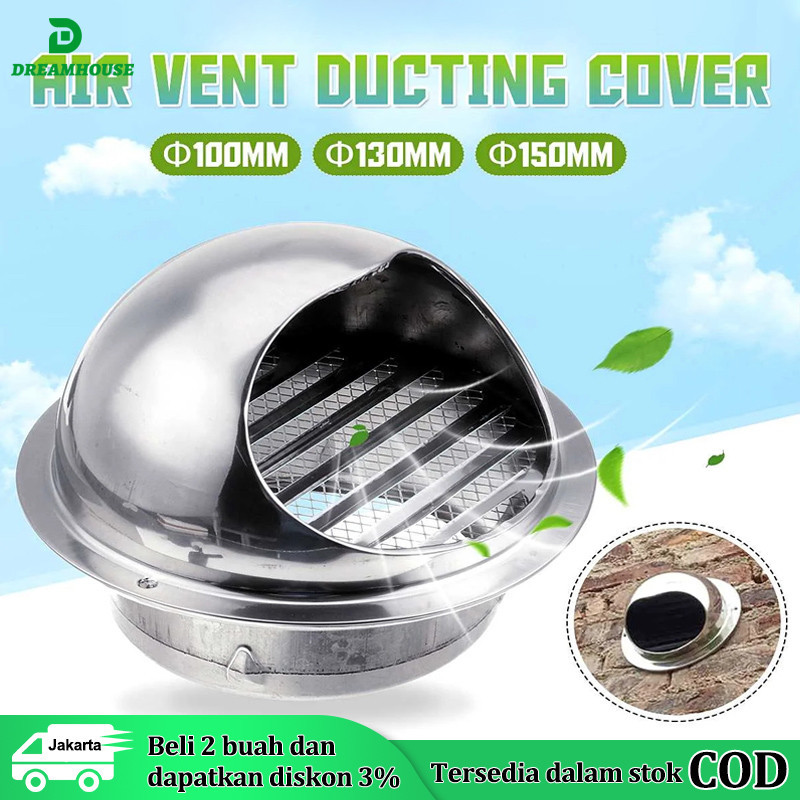 Jual 4' inch Wall Air Vent Grille Ducting Ventilation Extractor Outlet ...