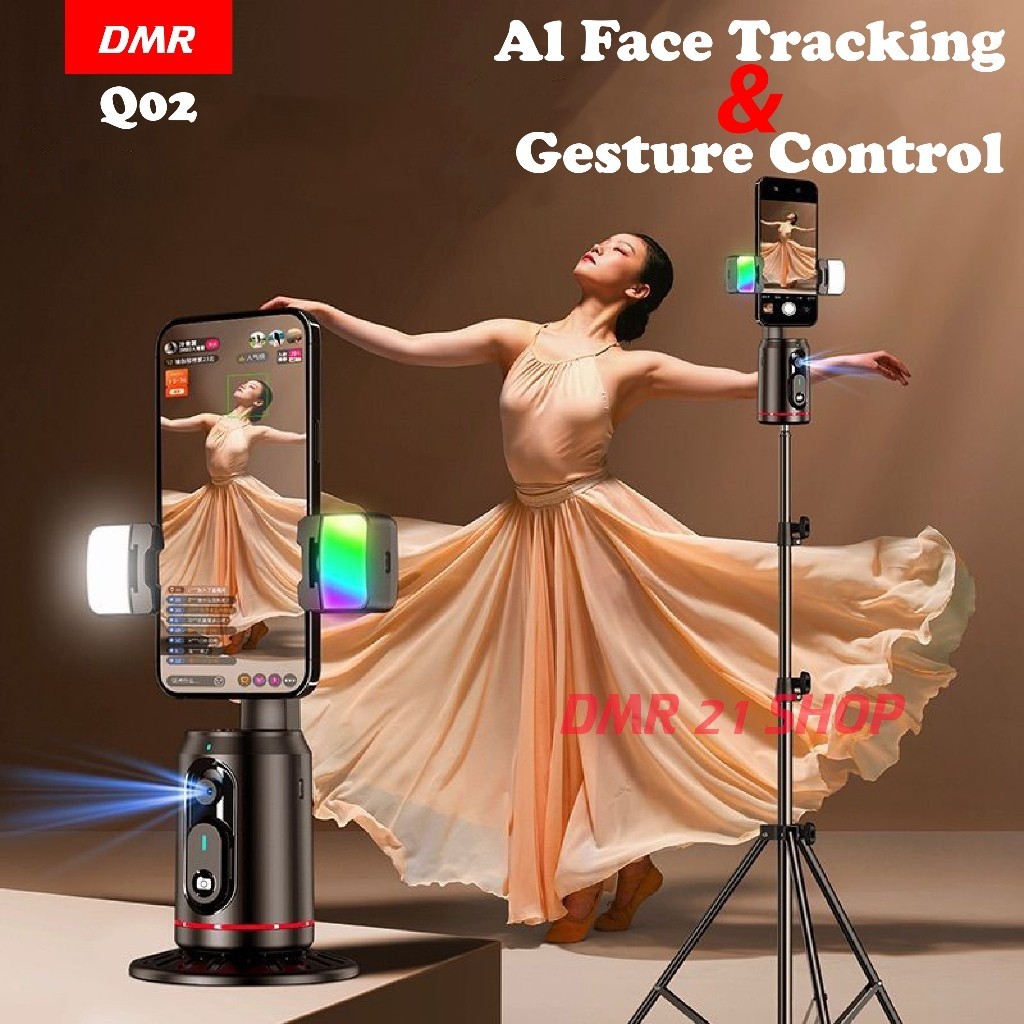 Jual DMR Q02 Auto Al Face Tracking Gimbal Handphone Stabilizer 360 ...