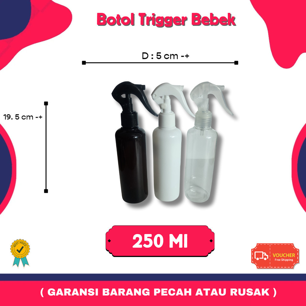 Jual Botol Trigger Spray 250ml Bebek | Botol Tigger BR Pet Kosmetik Skincare 250 ml | Shopee ...
