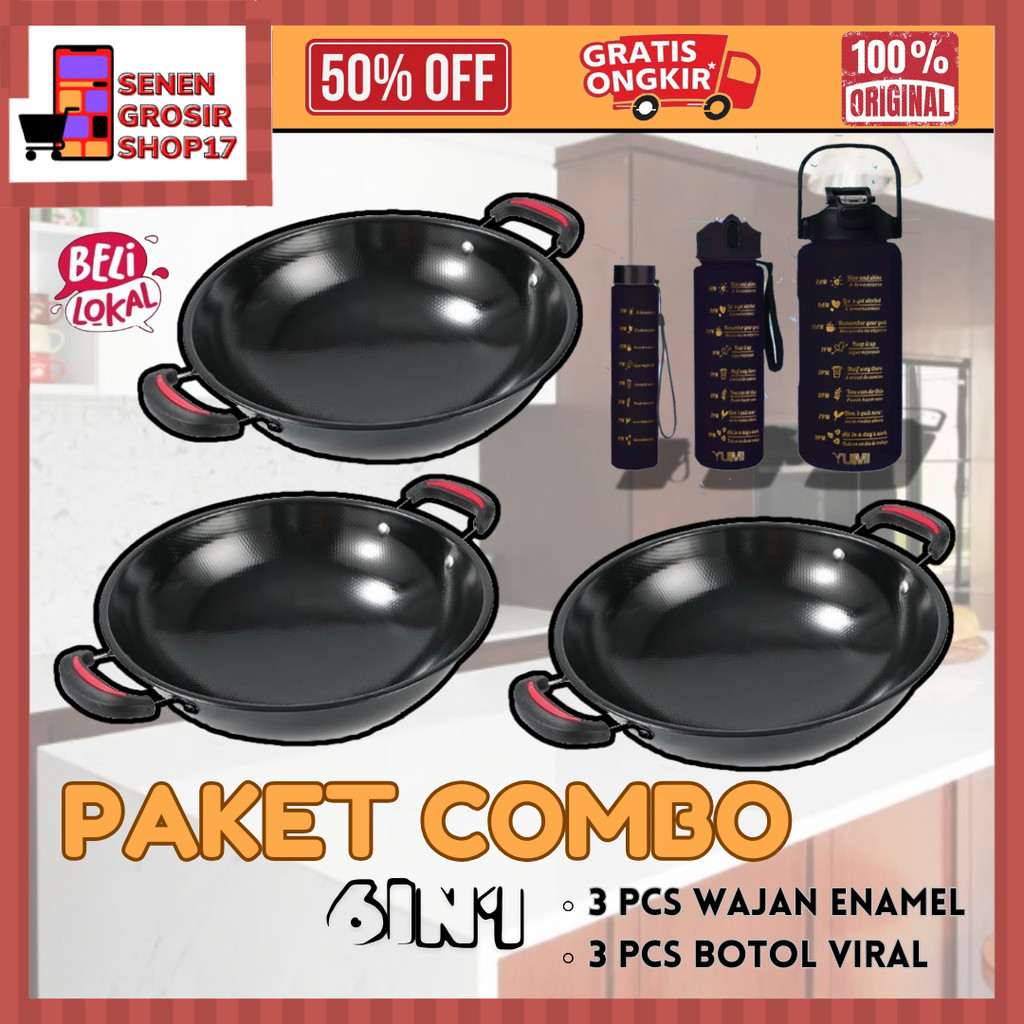 Jual SN COD PAKET 6 IN 1 ENAMEL (3 WAJAN KUPING + BOTOL VIRAL GRADASI 3 ...