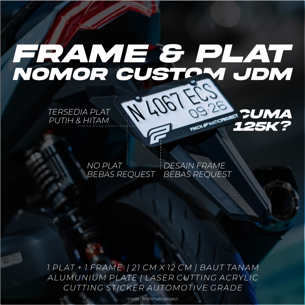 Jual RF56YU [Frame + Plat] Frame & Plat Nomor Custom JDM Untuk Motor ...