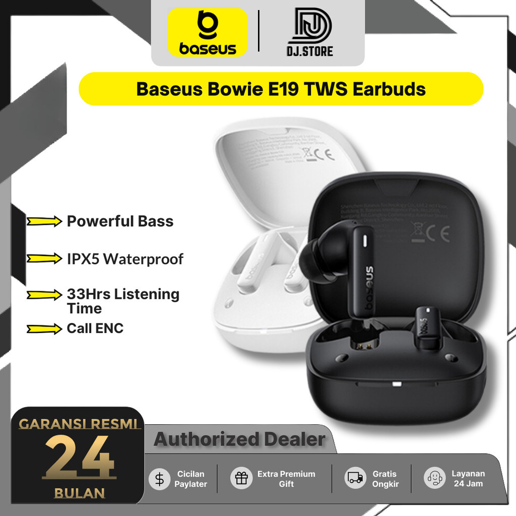 Jual Baseus E19 TWS ENC True Wireless Earbuds - Garansi resmi BASEUS | Shopee Indonesia