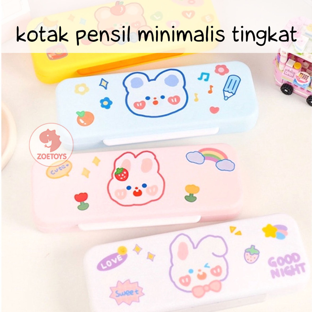 Jual Zoetoys Kotak Pensil Minimalis Tingkat | Cute Pencil Case ...