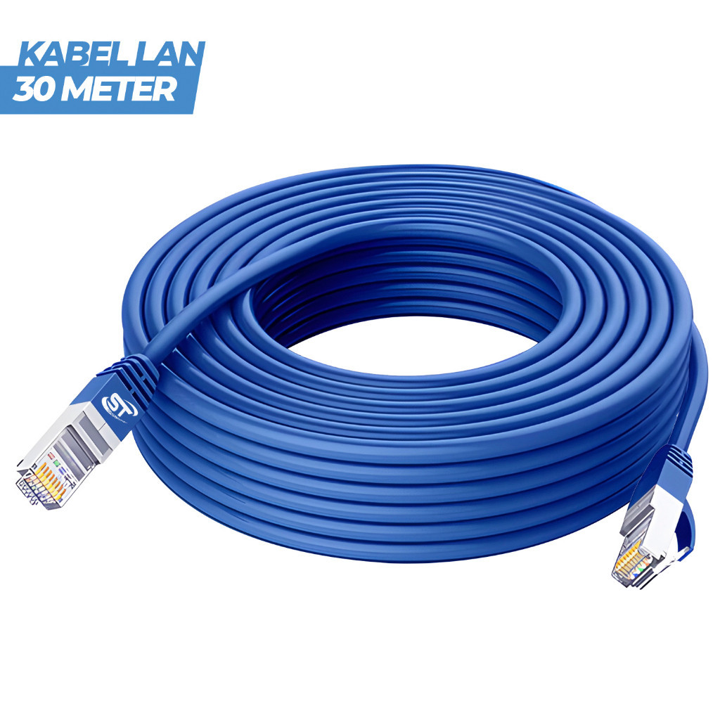 Jual Kabel LAN CAT5 Kabel UTP 30 Meter Pabrikan Hight Quality BIRU ABU ...