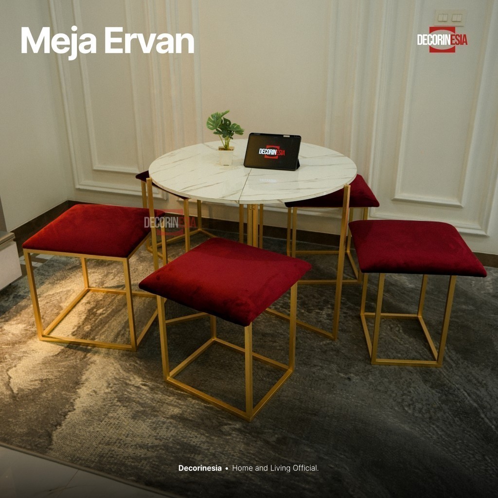 Jual Decorinesia Meja Makan Besi Minimalis Set Ervan | Meja Minimalis ...