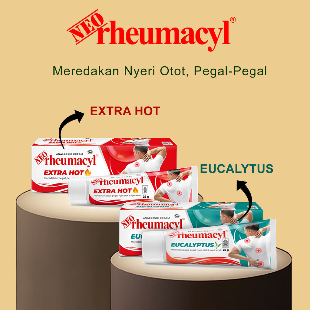 Jual Neo Rheumacyl Extra Hot Cream Eucalyptus 25g Meredakan Nyeri Otot ...