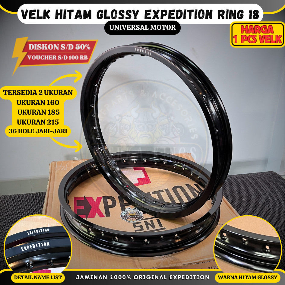 Jual Velg Velk Hitam Ring 18 Ukuran 160 185 215 EXPEDITION RX King CRF ...