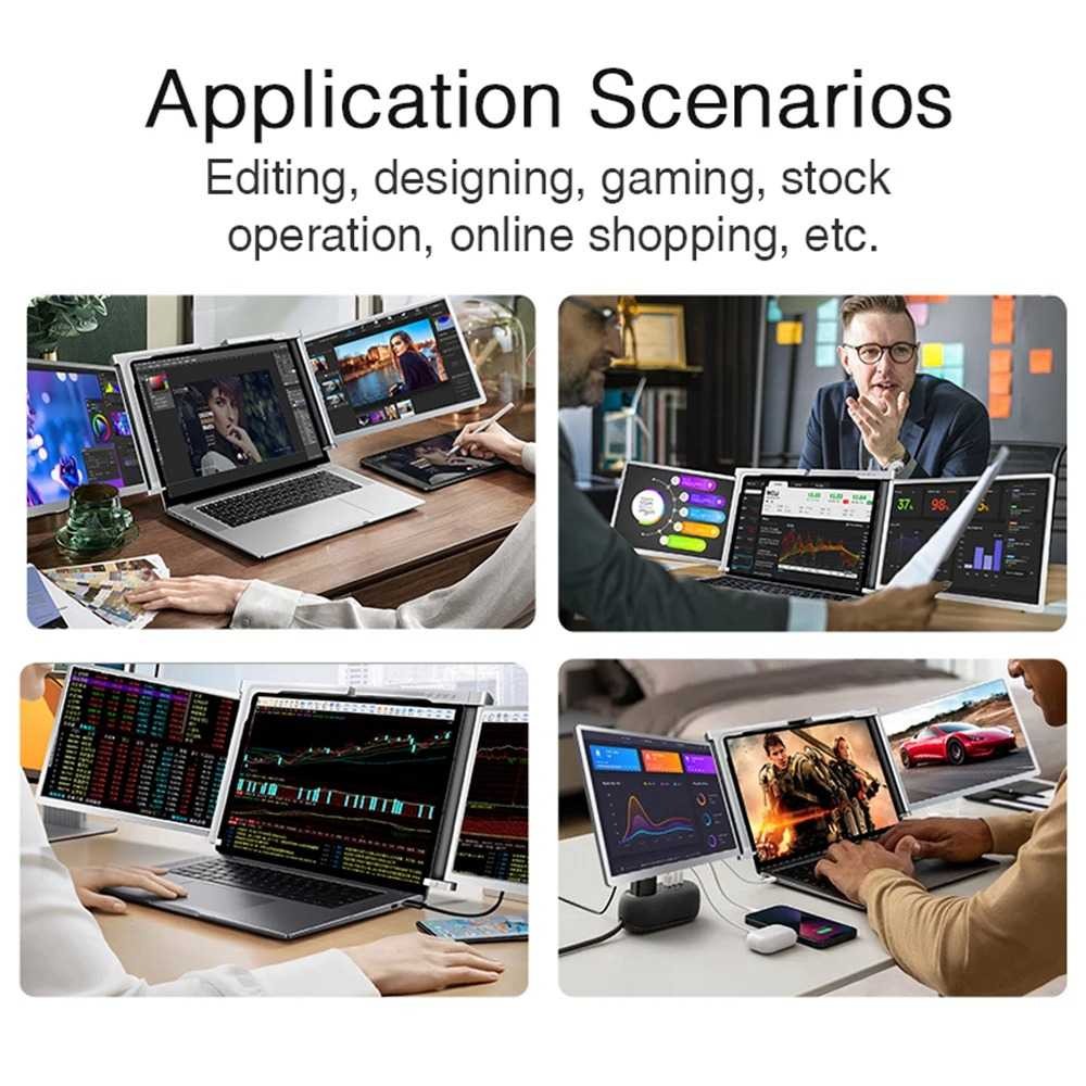 Jual Layar Monitor Aibecy Portable Monitor Dual Screen Extender 14 Inch ...