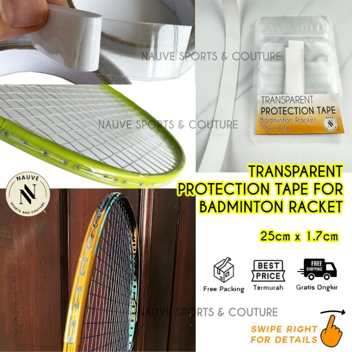 Jual Transparent Protection Tape Pelindung Kepala Raket Badminton TPU ...