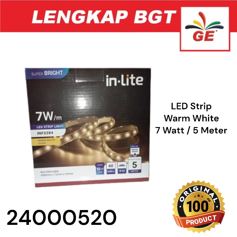 Jual INLITE Lampu LED Strip INFS284 7 Watt 5 Meter Warm White ...