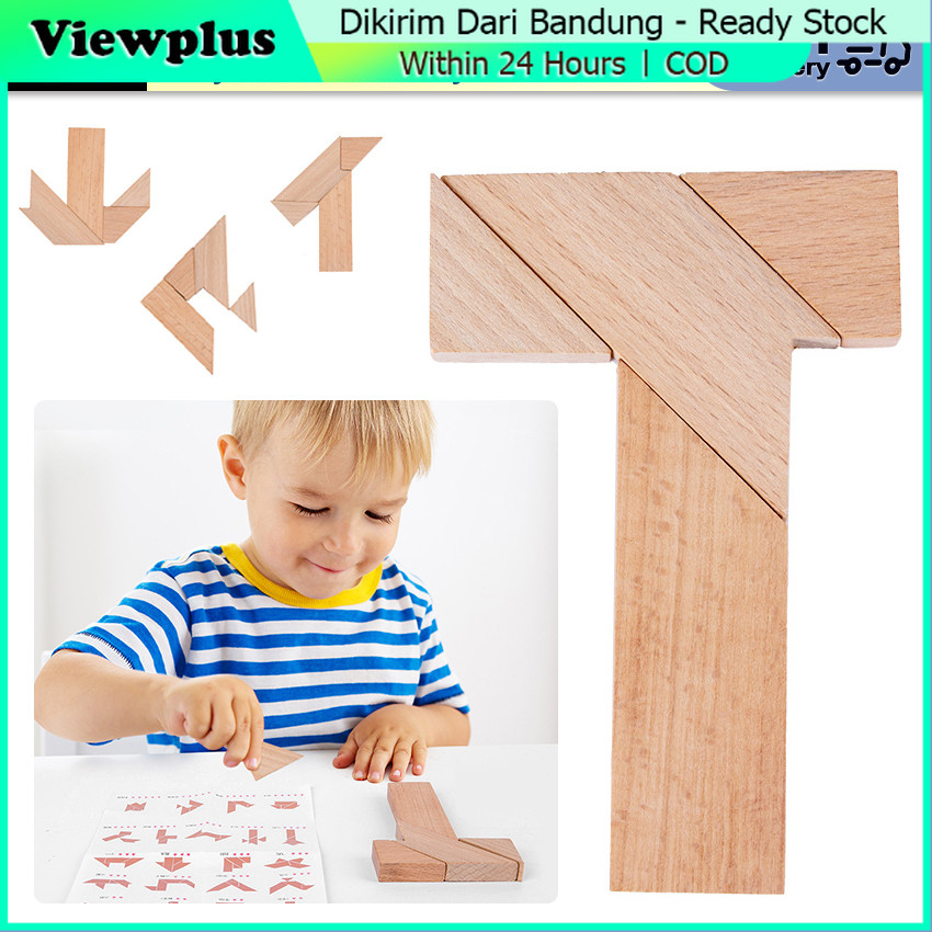 Jual Puzzle Kayu T Mainan Edukasi Anak Tangram HIQU Vision Wooden ...