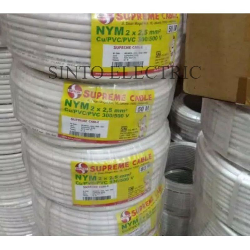 Jual SUPREME Kabel NYM 2 x 2.5 mm Meteran Kabel Putih Kawat Meteran | Shopee Indonesia