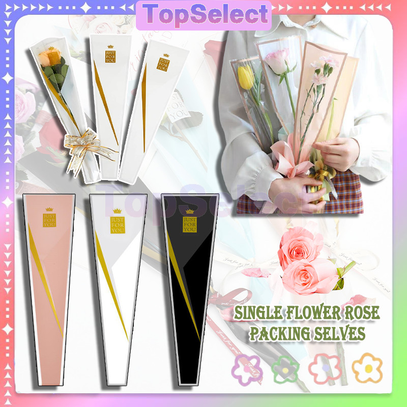 Jual Kertas Pembungkus Buket Satu Bunga Mawar 50 Pcs / Plastik Bungkus ...