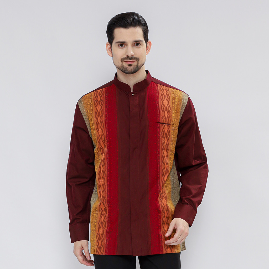 Jual Baju Koko BHS Masterpiece Merah | Shopee Indonesia