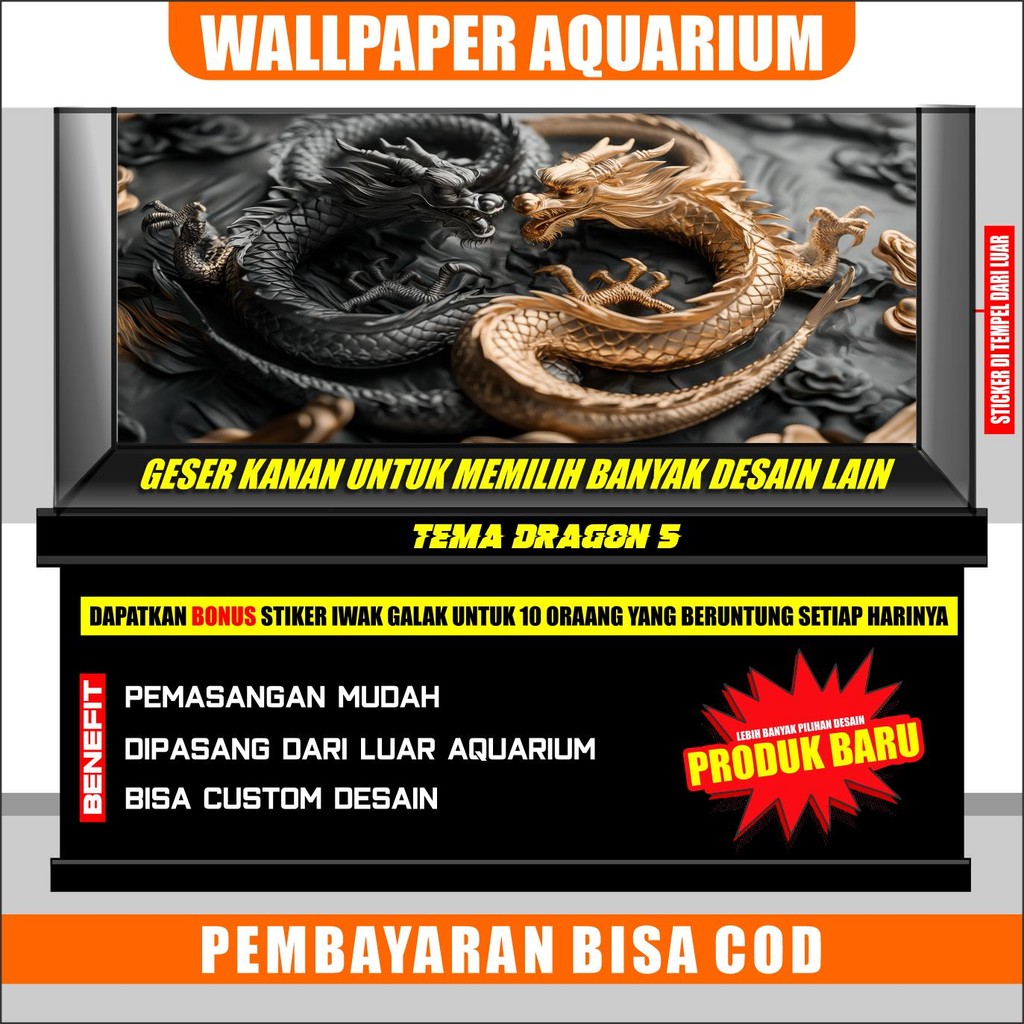 Jual sticker aquarium, sticker kaca aquarium, wallpaper aquarium ...