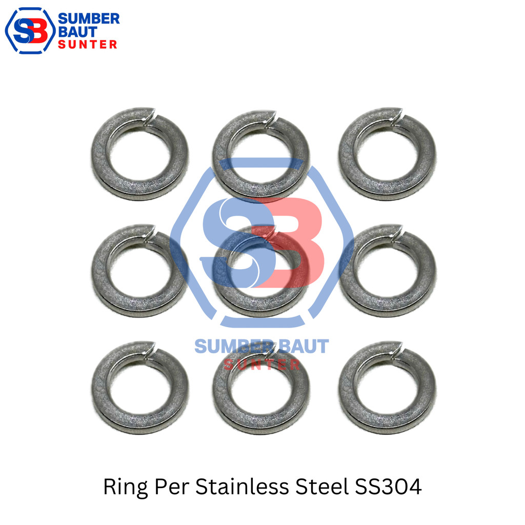 Jual M5 Ring Per Stainless Steel 304 WL Spring Lock Washer 5mm isi 100 ...