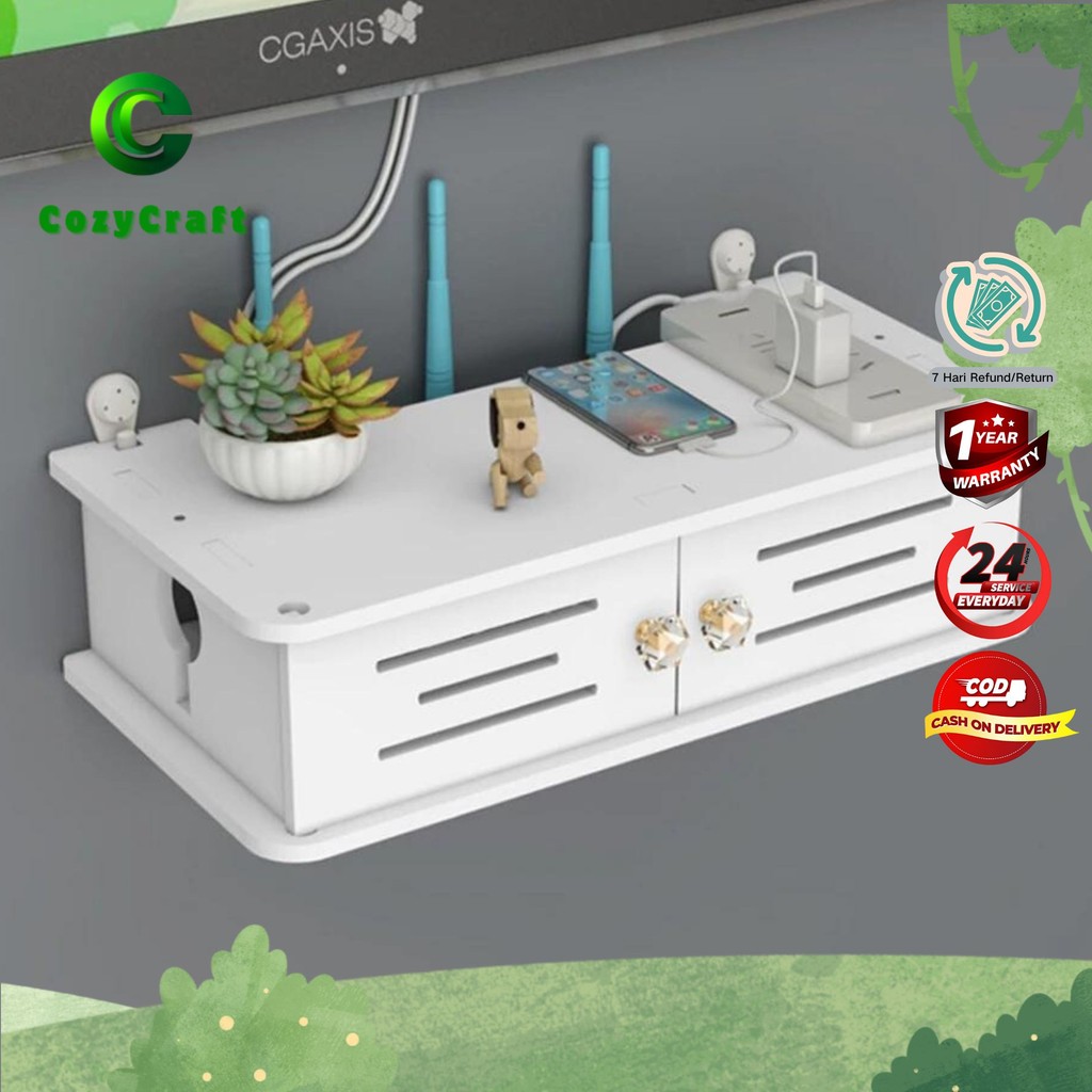 Jual CozyCraft - Rak Dinding Modern Dengan Slot Untuk Modem Konsol Game ...