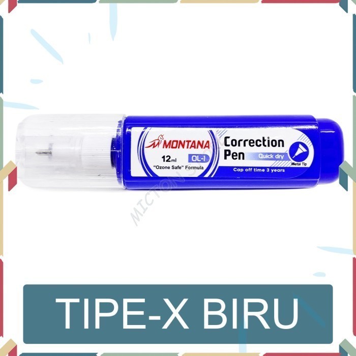 Jual BEZTON Tipe X BIRU Tipe EX TIP-EX Gepeng Cair Correction Pen Tape ...