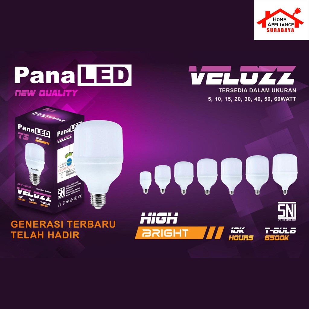 Jual PanaLED Capsule Lampu LED T-Bulb Velozz 6500K 5 10 15 20 30 Watt / 5W 10W 15W 20W 30W ...