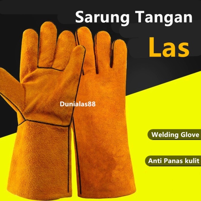Jual Sarung Tangan Las Welding Glove Anti Panas kulit Bahan kulit sapi pengelasan mesin las ...