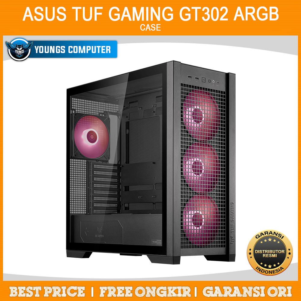 Jual Case ASUS TUF GAMING GT302 ARGB Black Support BTF Motherboard ...