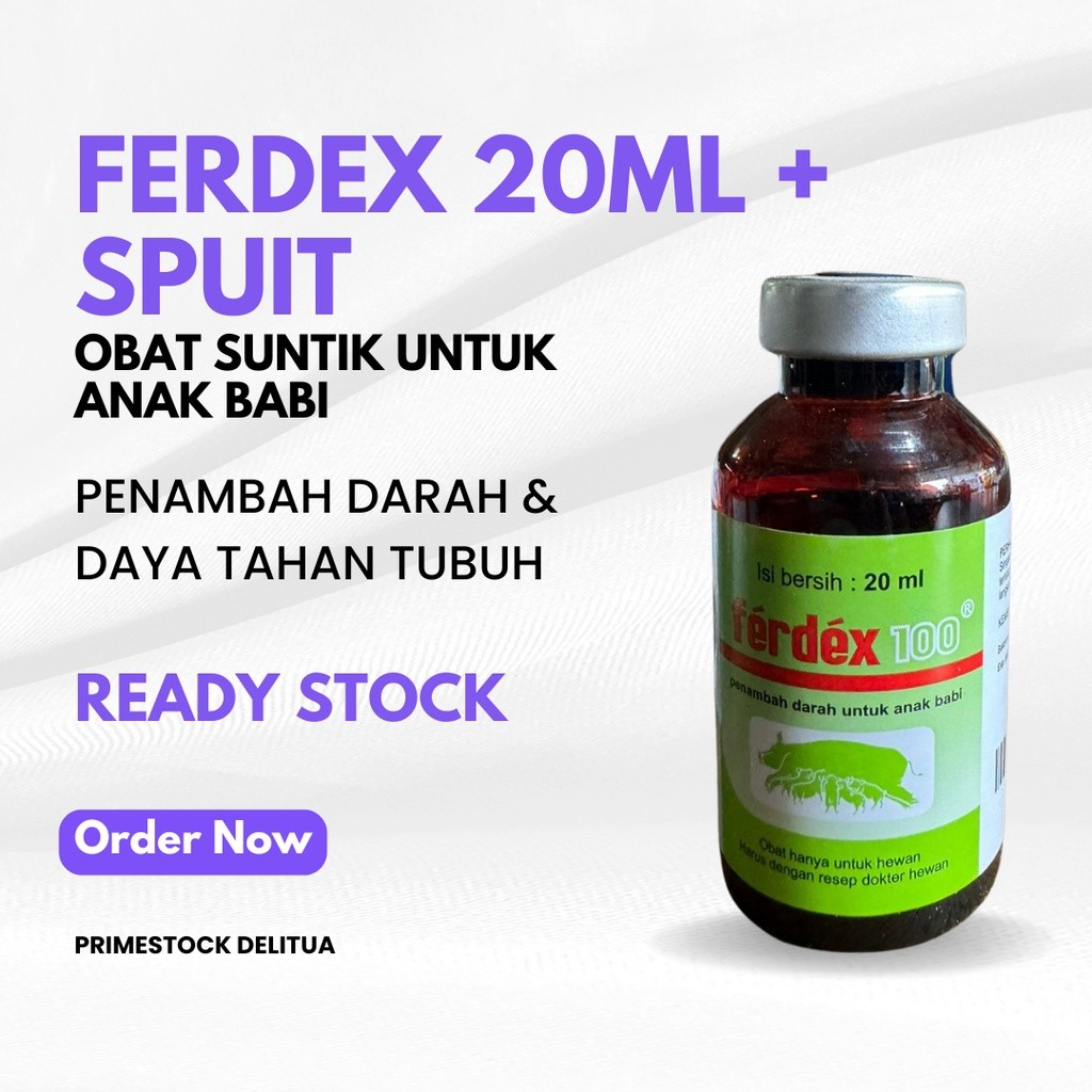 Jual Ferdex 20ml + Spuit: Obat Suntik Penambah Darah untuk Anak Babi ...