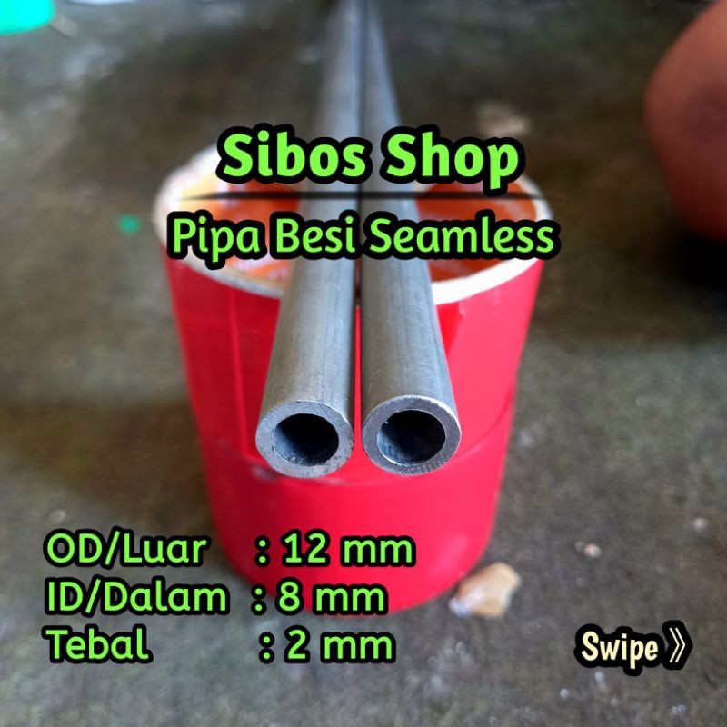 Jual Pipa Besi Seamless Od 12mm x Id 8mm Tebal 2mm Panjang 20cm sampai 100cm | Shopee Indonesia
