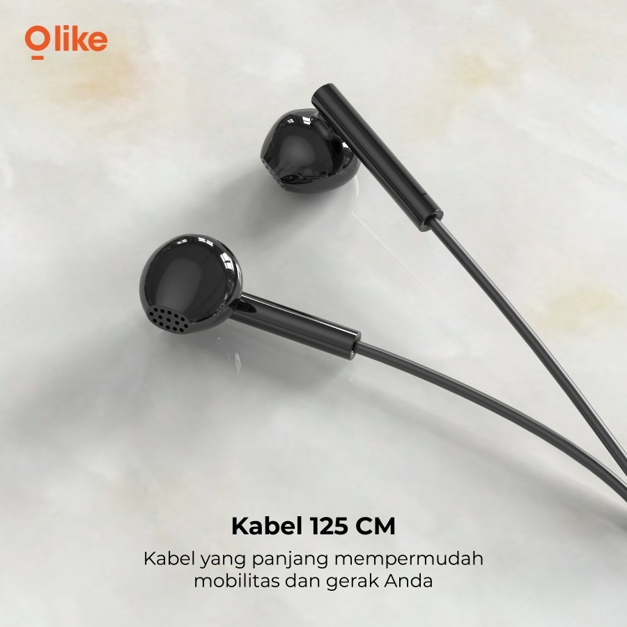 Jual OLIKE E20S Earphone Handsfree Headset 3.5mm Wired with Mic 1.2M ...