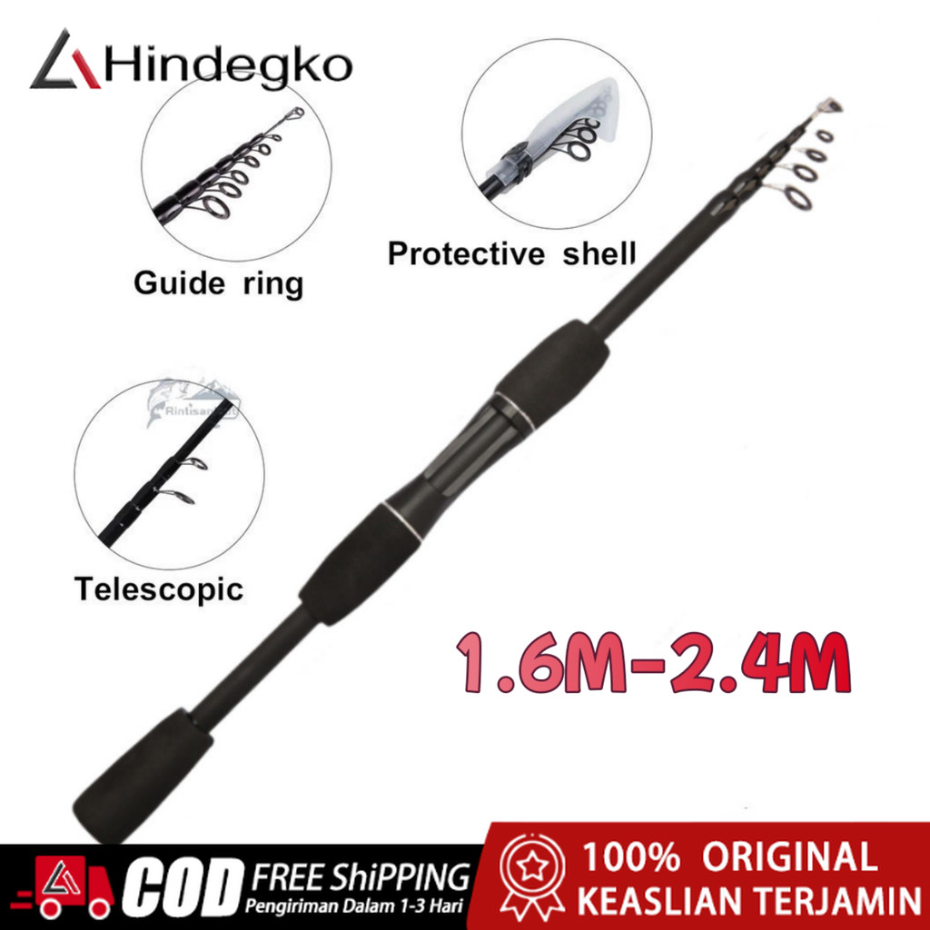 Jual 【COD】1.6m-2.4m Telescopic Fishing Rod Ultralight Spinning/Casting ...