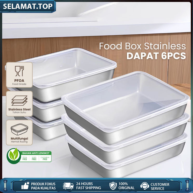 Jual FUNNYCOOK Food Box Stainless 304 Tempat Wadah Makanan 5PCS ...