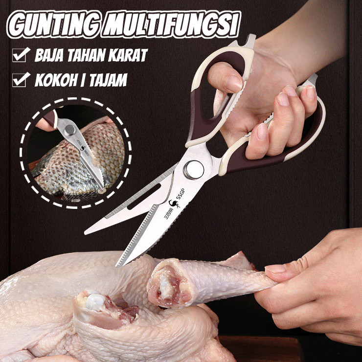 Jual Gunting Dapur Stainless Steel Serbaguna/Kuat Tebal Stainless Steel ...