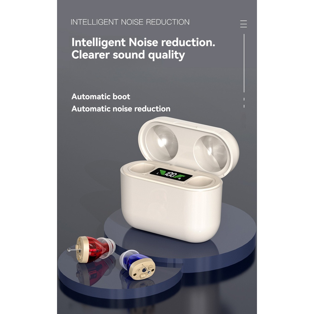 Jual ITE Elderly Hearing Aid Rechargeable Deaf Digital Display The ...