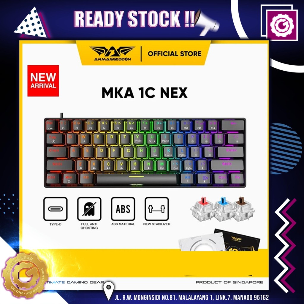 Jual Armaggeddon MKA 1C Nex Hotswappable 61 Keys Wired Mechanical ...