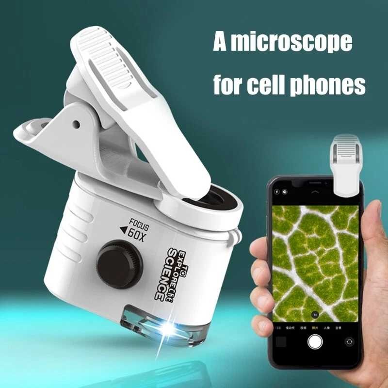 Jual MAIKU Mikroskop Mini Pocket Lab 60X Magnification with Phone Clip ...