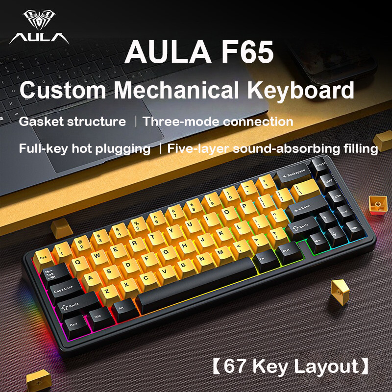 Jual AULA F65 Mechanical Keyboard Three Mode Custom Wireless/Bluetooth ...