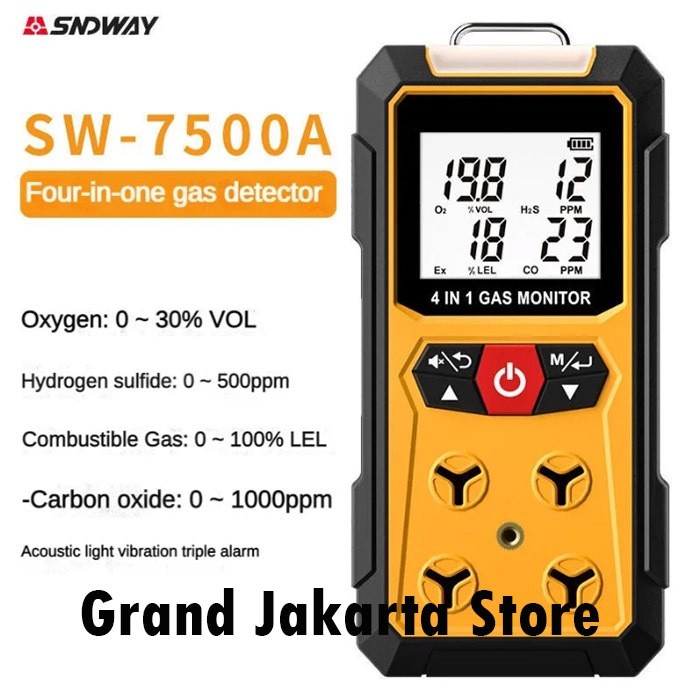 Jual NEW PRODUK Gas Detector Sndway SW-7500A CO H2S O2 EX 4in1 ...