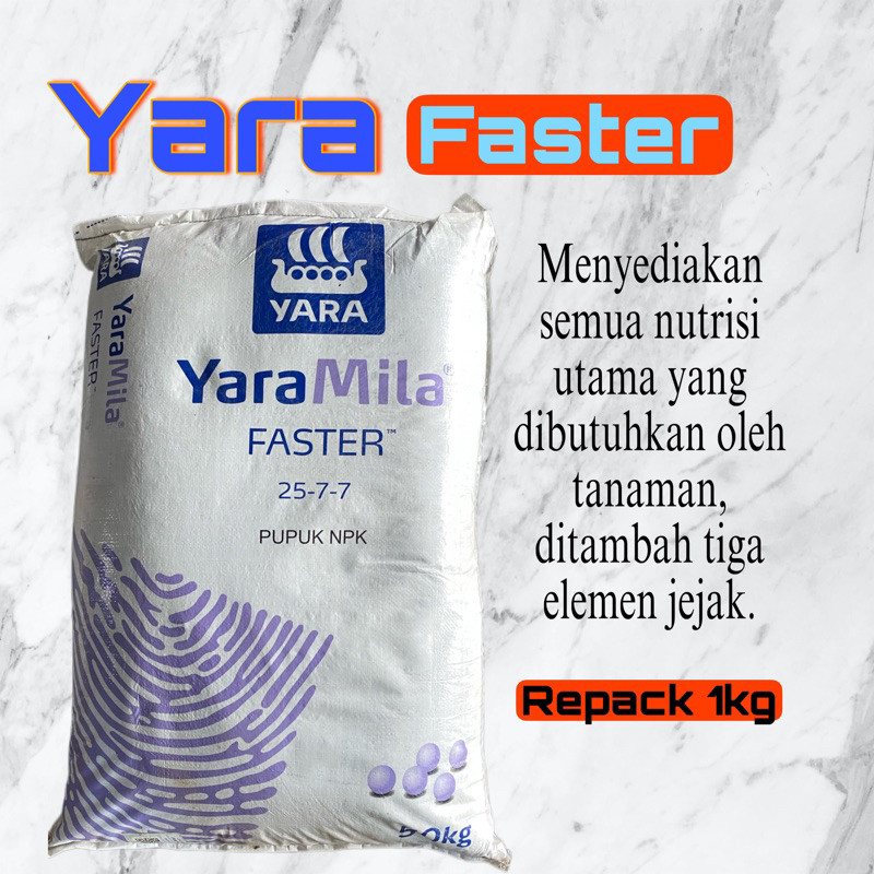 Jual PUPUK NPK YARA FASTER 25-7-7 repack 1kg | Shopee Indonesia